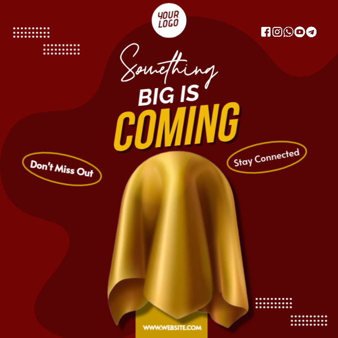Plantilla de Red Maximalist Something Big Is Coming Instagram Post | PosterMyWall