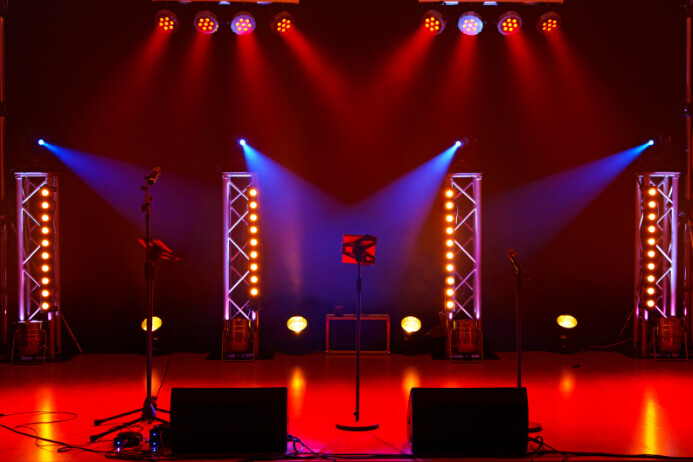 Red Maximalist Stage Backdrop Poster Templat | PosterMyWall