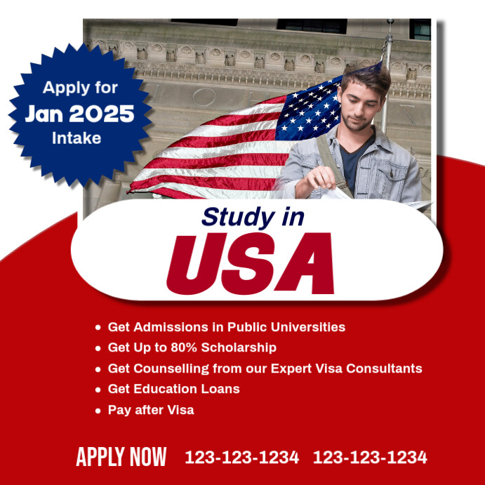 Copy of Red Maximalist Study In Usa Instagram Post | PosterMyWall