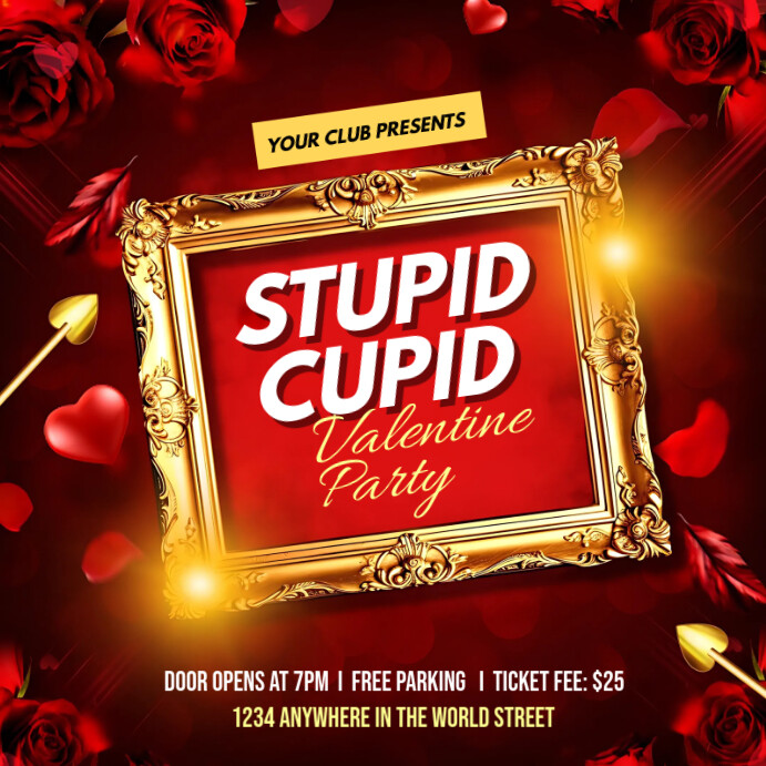 Copy of Red Maximalist Stupid Cupid Party Instagram Post | PosterMyWall