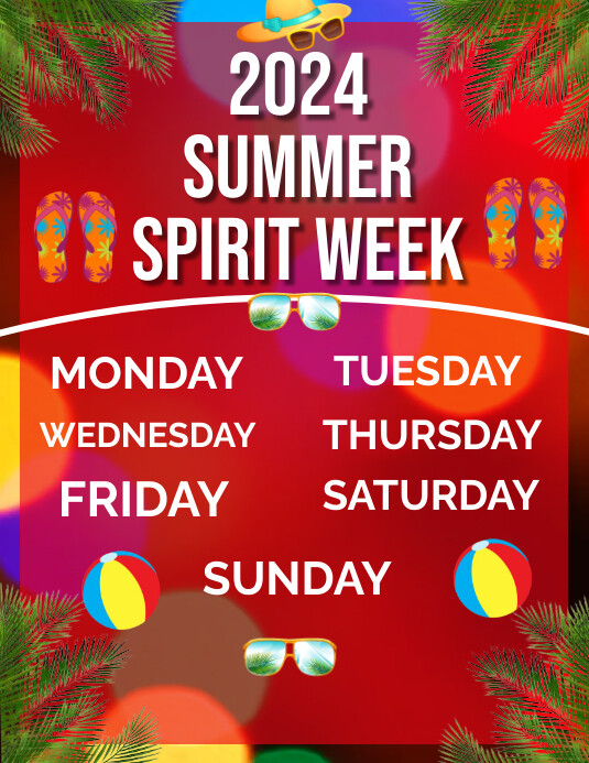 Red Maximalist Summer Spirit Week Flyer (us L Template | PosterMyWall