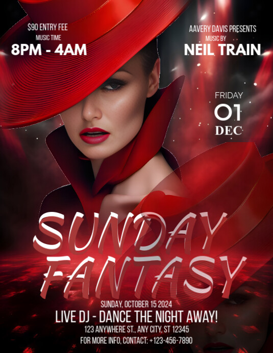 Copy of Red Maximalist Sunday Fantasy Flyer (us Letter) | PosterMyWall
