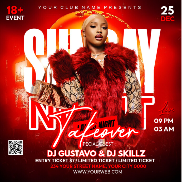 Modèle Red Maximalist Sunday Instagram Post | PosterMyWall