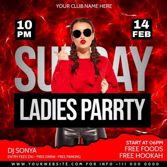 Red Maximalist Sunday Night Instagram Post Template | PosterMyWall