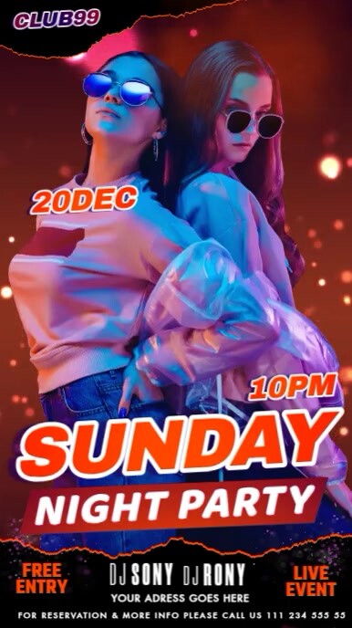 Red Maximalist Sunday Night Instagram Story Template | PosterMyWall