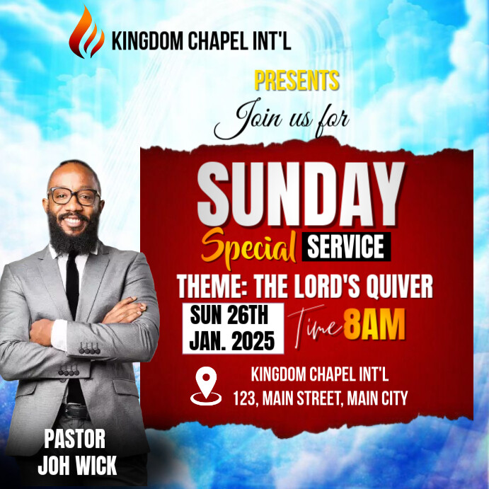 Copy of Red Maximalist Sunday Service Instagram Post | PosterMyWall