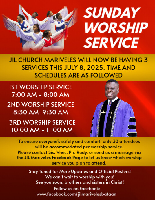 Red Maximalist Sunday Worship Service Flyer (us Letter) Template | PosterMyWall