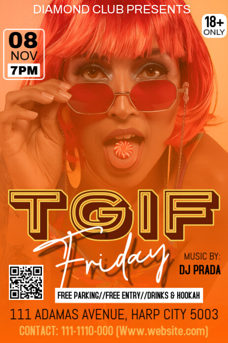 Copy of Red Maximalist Tgif Party Poster | PosterMyWall