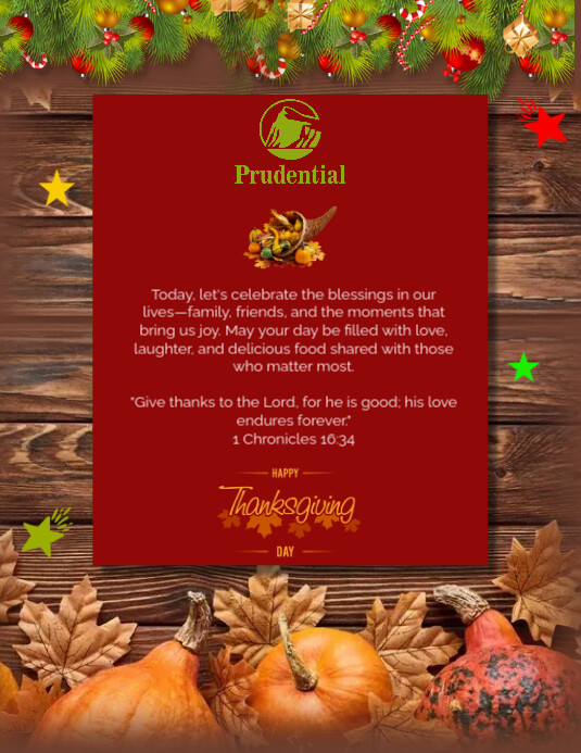 Red Maximalist Thanksgiving Day Message Flyer (us Letter) Template ...
