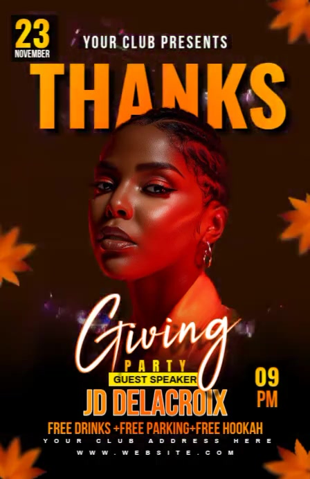 Copy of Red Maximalist Thanksgiving Party Flyer Tabloid | PosterMyWall