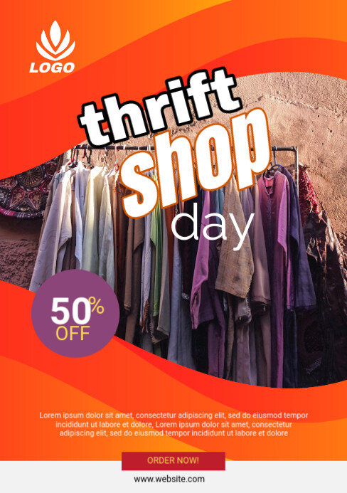 Copy of Red Maximalist Thrift Store Flyer A5 | PosterMyWall
