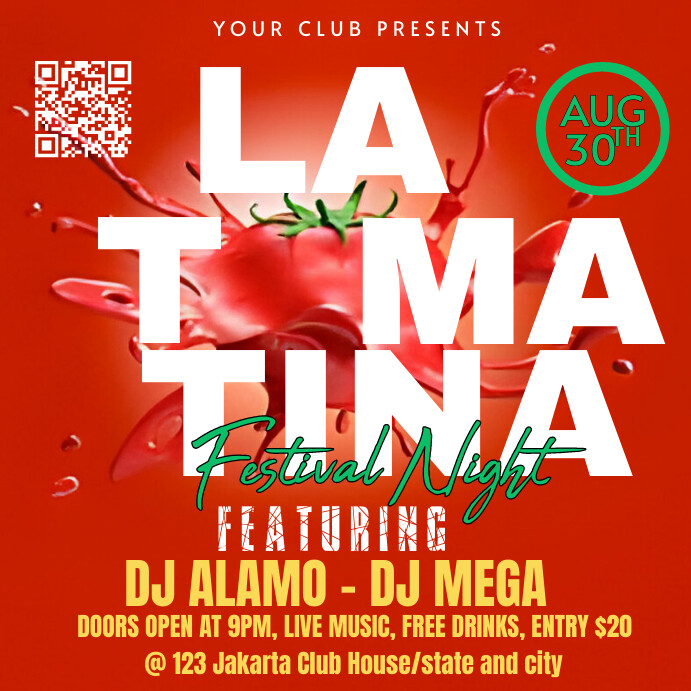 Modèle Red Maximalist Tomatina Day Instagram Post | PosterMyWall