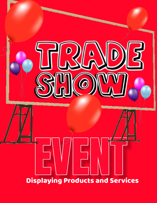 Red Maximalist Trade Shows Flyer (us Letter) Template | PosterMyWall