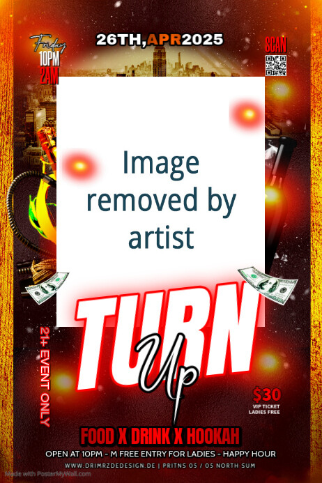 Copy of Red Maximalist Turn Up Party Flyer Poster | PosterMyWall