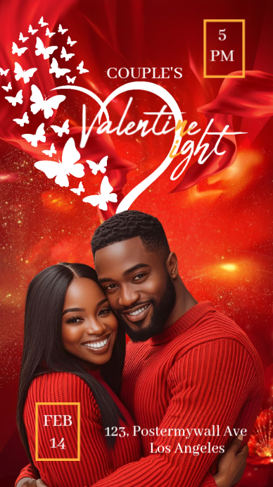 Red Maximalist Val Flyer Instagram Story Template | PosterMyWall