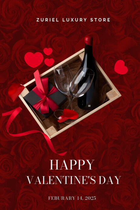 Red Maximalist Valentine's Day Poster Template | PosterMyWall