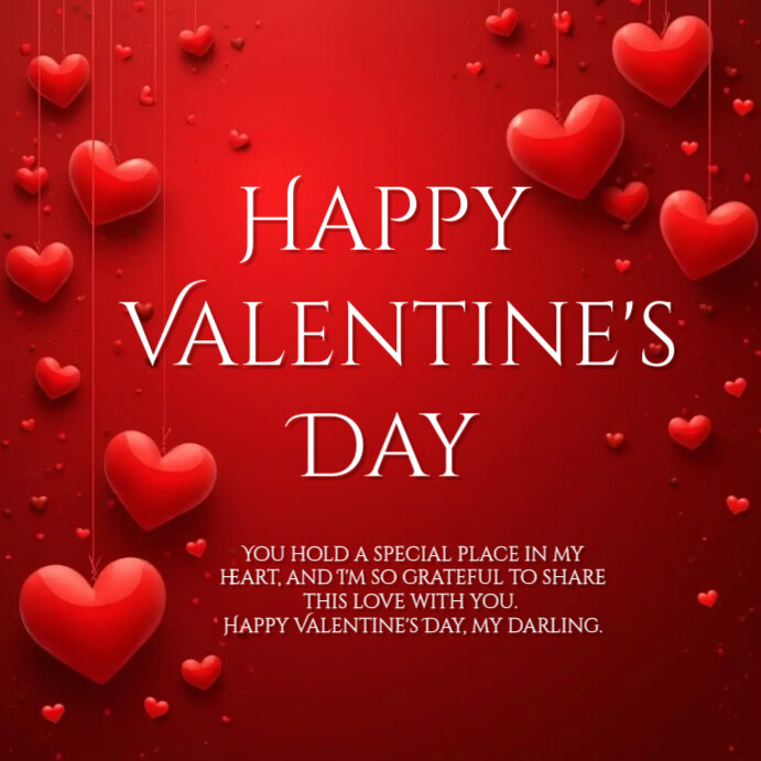 Red Maximalist Valentine's Day Romantic Message: Happy Valentine's Day ...