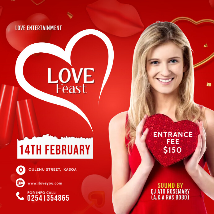 Copy of Red Maximalist Valentine's Party Instagram Post Square (1:1) | PosterMyWall