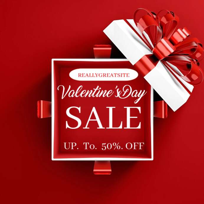 Red Maximalist Valentine's Day Sales Design Template Instagram Post | PosterMyWall