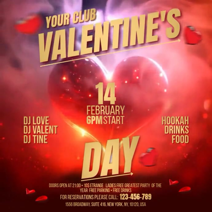 Red Maximalist Valentine's Day Square (1:1) Template | PosterMyWall