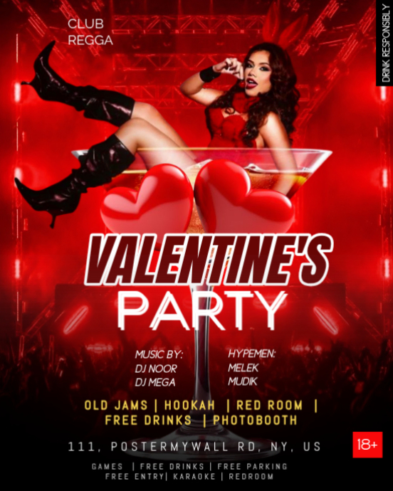 Plantilla de Red Maximalist Valentine's Party Instagram Portrait ...