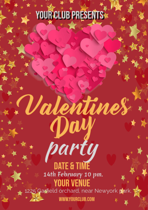 Copy of Red Maximalist Valentine Flyer Template A4 | PosterMyWall