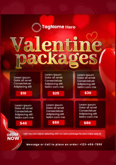 Copy of Red Maximalist Valentine Packages A5 | PosterMyWall