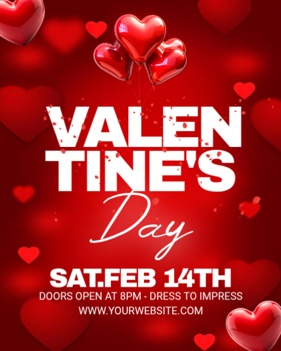 Red Maximalist Valentines Day Instagram Portrait Template | PosterMyWall