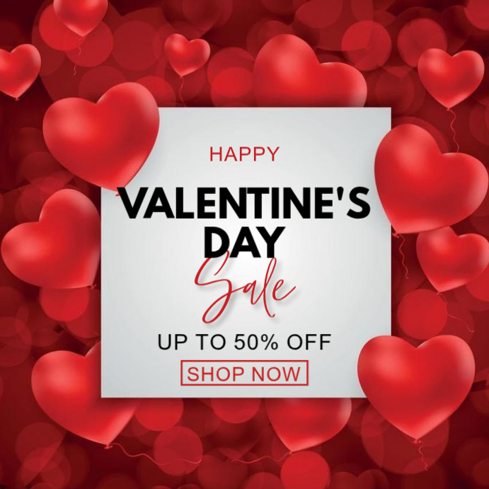Red Maximalist Valentines Day Sale Instagram Post Template | PosterMyWall