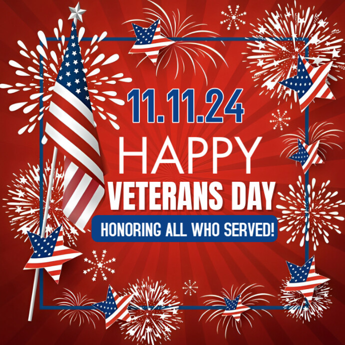 Copy of Red Maximalist Veterans Day Instagram Post | PosterMyWall