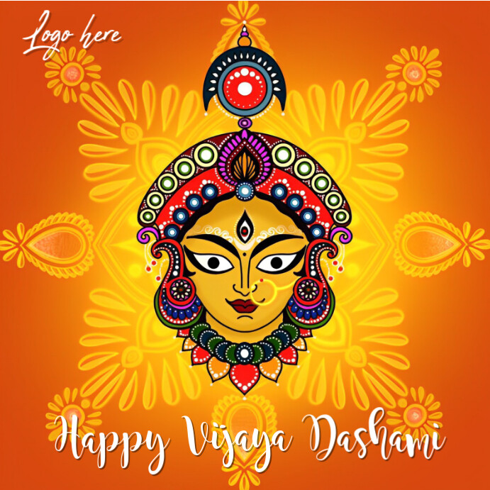 Red Maximalist Vijaya Dashami Instagram Post Template | PosterMyWall