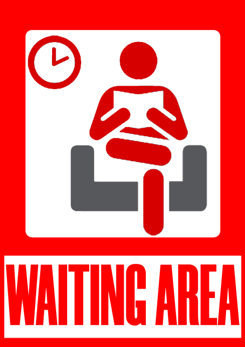 Red Maximalist Waiting Area Sign A4 Template | PosterMyWall