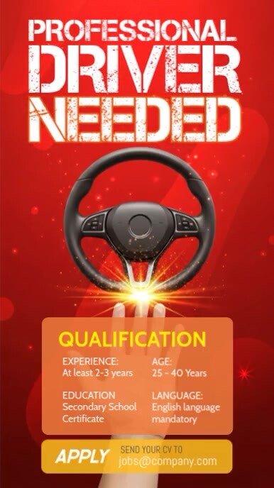 Red Maximalist We Are Hiring Driver Instagram Story Template | PosterMyWall