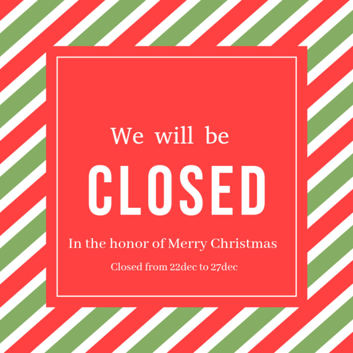 Red Maximalist We Will Be Closed Announcement Instagram Post Template ...