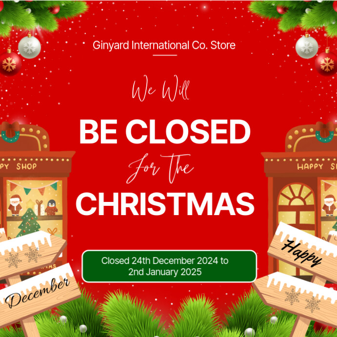 Copy of Red Maximalist We Will Be Closed For The Christmas Instagram Post | PosterMyWall