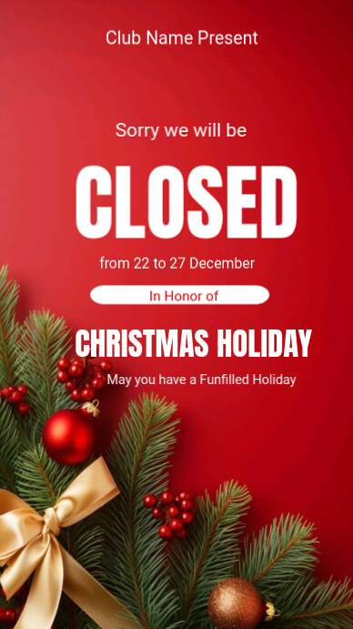 Red Maximalist We Will Be Closed Instagram Story Template | PosterMyWall