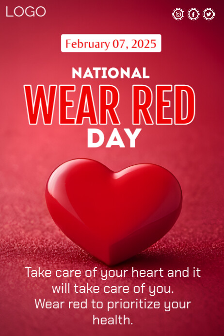 Modèle Red Maximalist Wear Red Day Poster | PosterMyWall