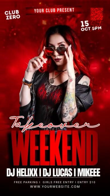Red Maximalist Weekend Party Instagram Story Template | PosterMyWall