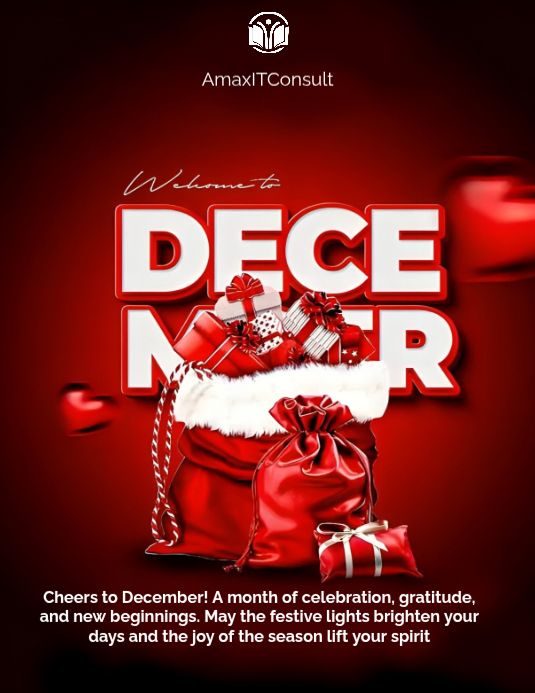 Modèle Red Maximalist Welcome To December Flyer Flyer (us Letter ...