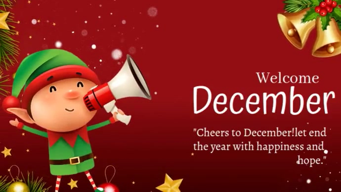 Red Maximalist Welcome To December Youtube Thumbnail Template ...