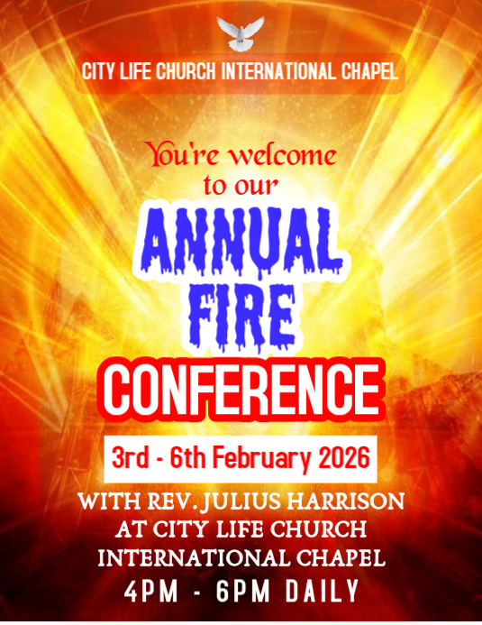Red Maximalist Welcome To Our Annual Fire Conference Flyer (us Letter ...
