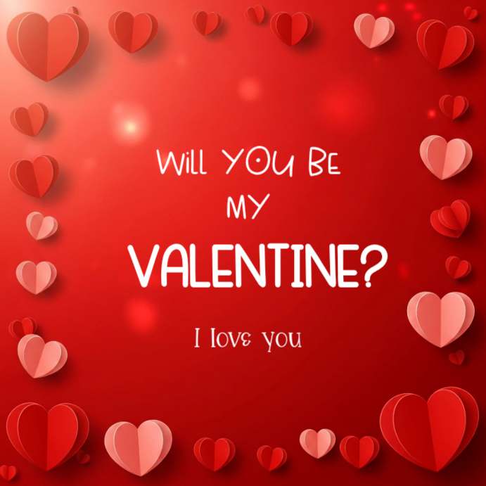 Plantilla de Red Maximalist Will You Be My Val? Instagram Post ...