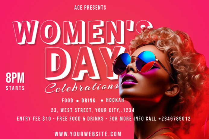 Copy of Red Maximalist Women's Day Celebration Template Poster ...