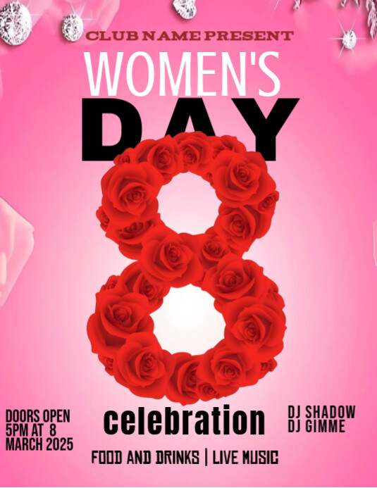 Red Maximalist Women Day Celebration Flyer (us Letter) Template ...