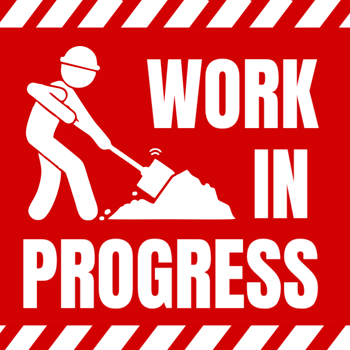 Red Maximalist Work In Progress Safety Warning Instagram Post Template ...