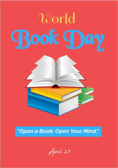 Copy of Red Maximalist World Book Day Design A4 | PosterMyWall