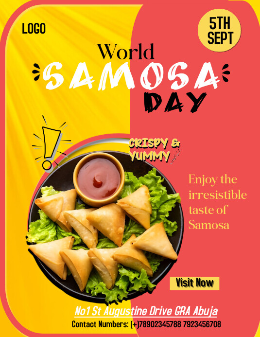 Copy of Red Maximalist World Samosa Day Flyer (us Let | PosterMyWall