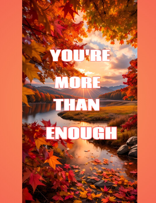 Red Maximalist You're More Than Enough Flyer (us Letter) Template ...