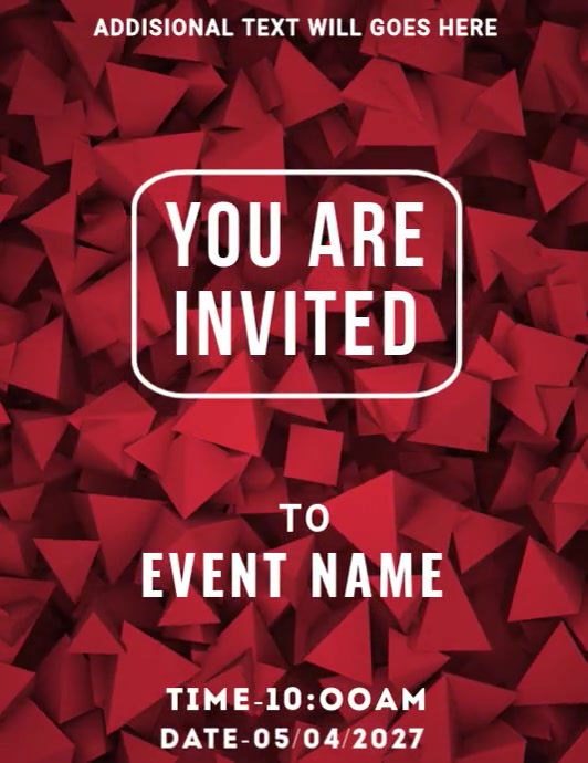Red Maximalist You Are Invited Flyer (us Letter) Template | PosterMyWall