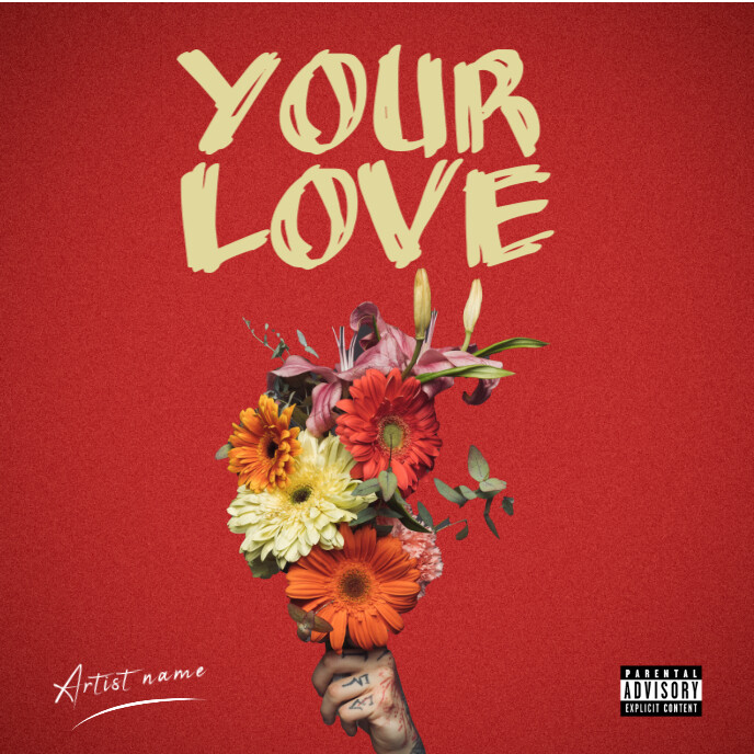 Red Maximalist Your Love Album Cover Template | PosterMyWall